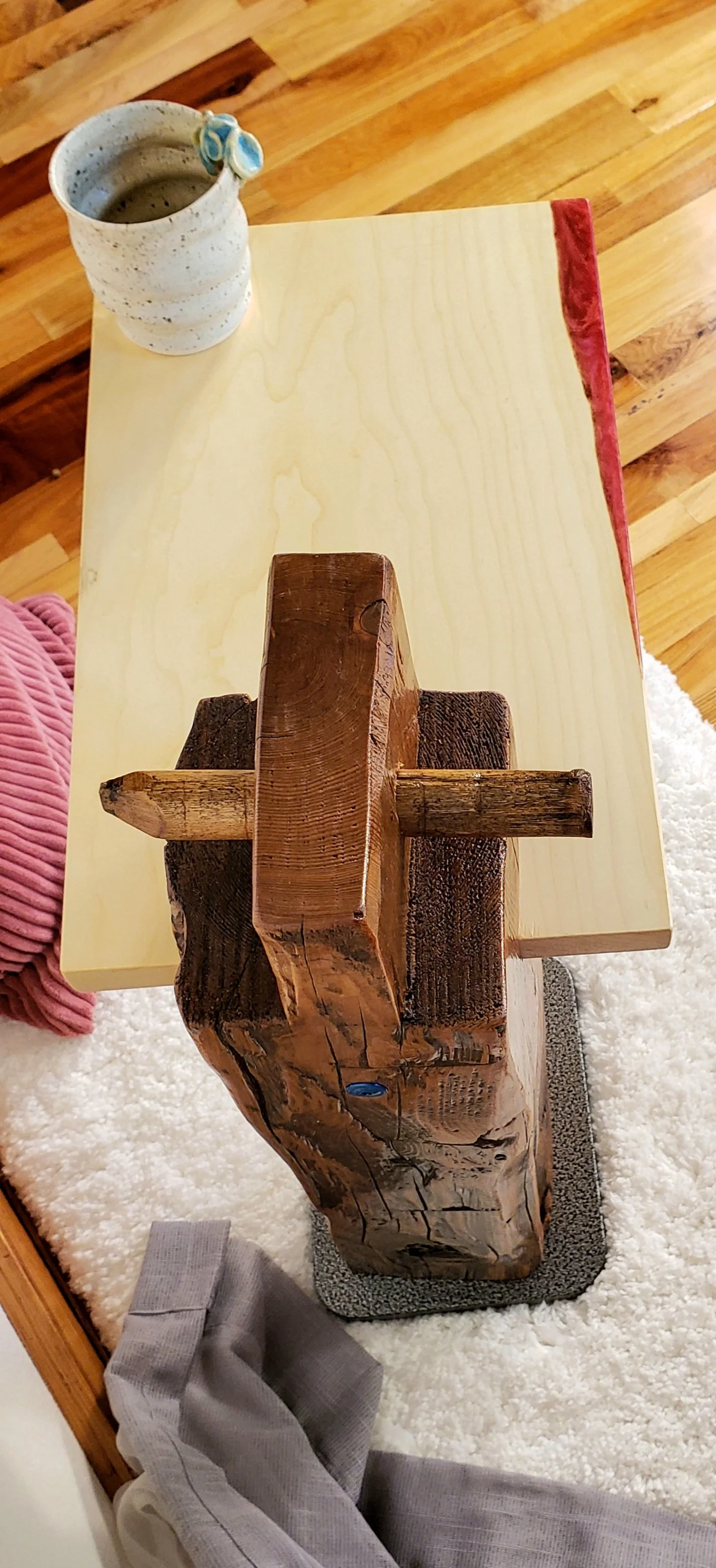 Reg-Reclaimed Barn Beam Side Table — Beau and Kara Studios