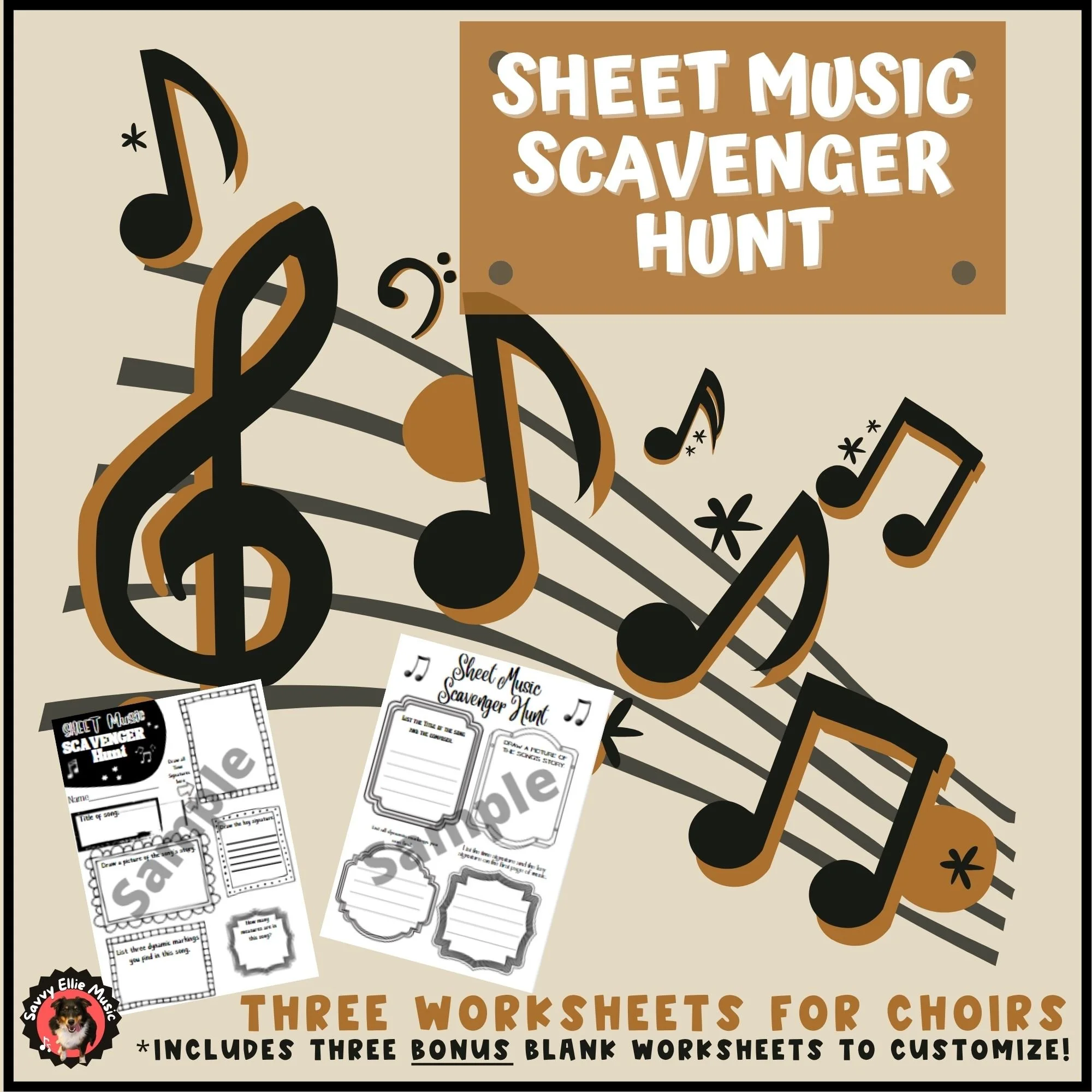 Three Sheet Music Scavenger Hunt Music Worksheets for Choirs — Savvy ...