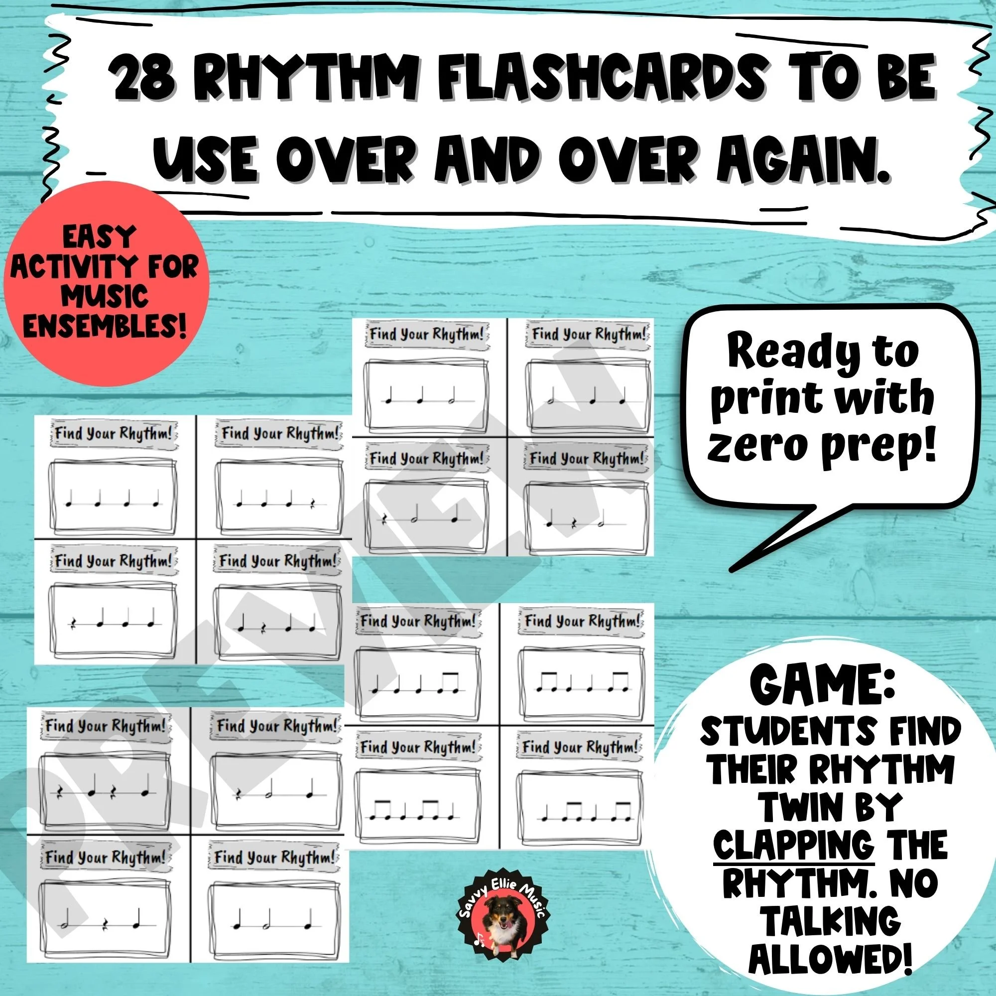 Find Your Rhythm! Flashcard Music Activity for your Choir, Band or ...