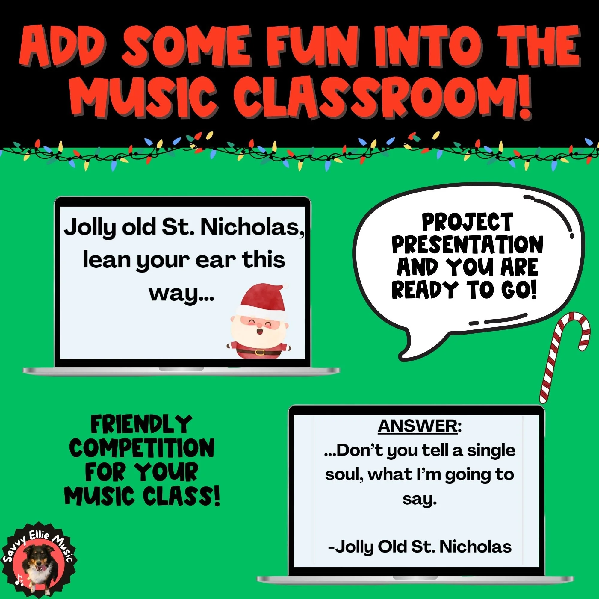 Holiday Finish the Lyrics Singing Game / Activity for MS & HS Music ...