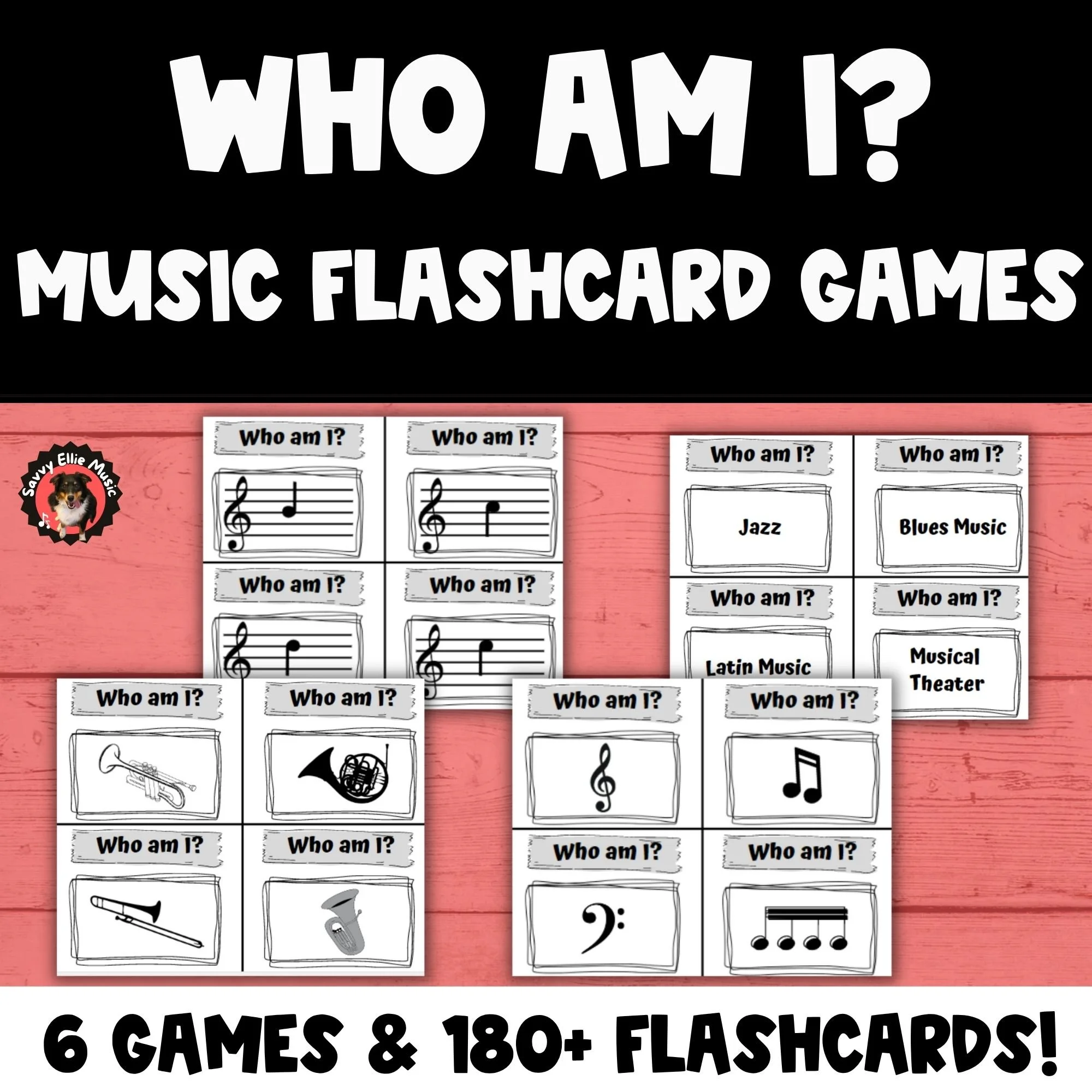 Who Am I? Music Flashcards and 6 Games for Choir, Band, Orchestra Music ...