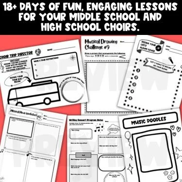BUNDLE of Choir Substitute Plans - Over 18 days of NO PREP lessons for ...