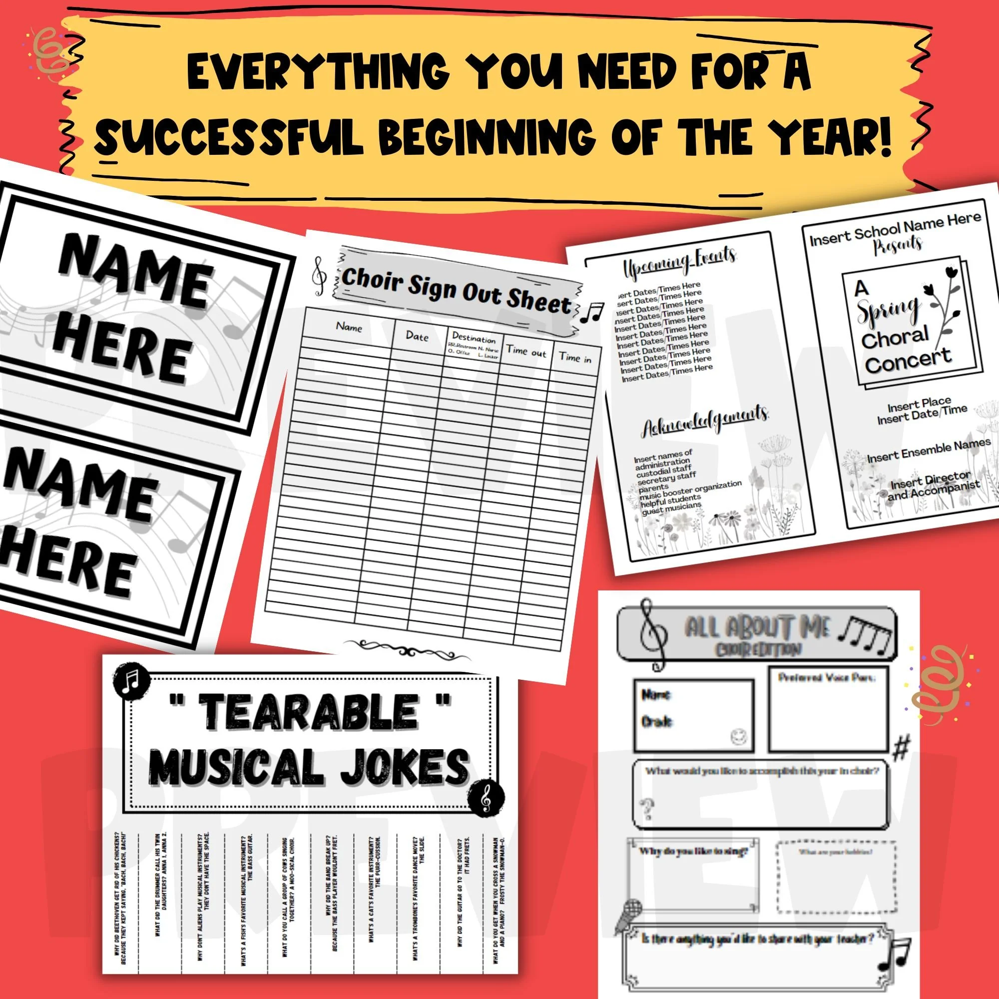 Beginning of the Year CHOIR Bundle - Back to School Choir Lesson Plans ...