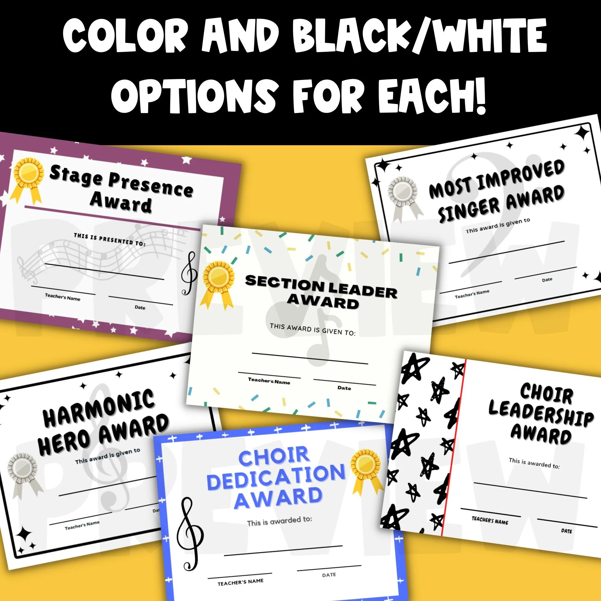 Editable Choir Awards - Perfect for End of the Year Celebrations ...