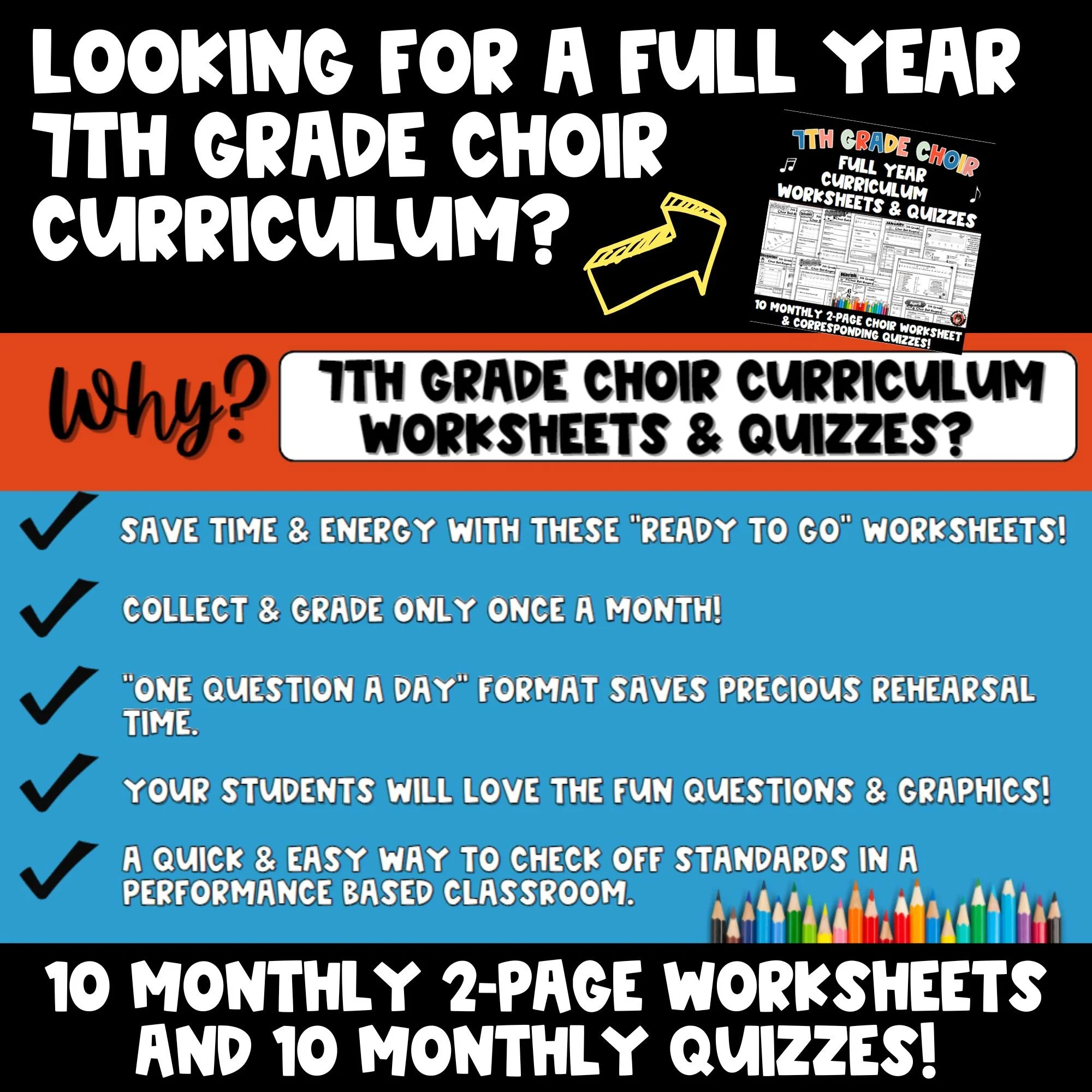 7th Grade Choir Bell Ringer Curriculum Monthly Worksheets, Quizzes ...