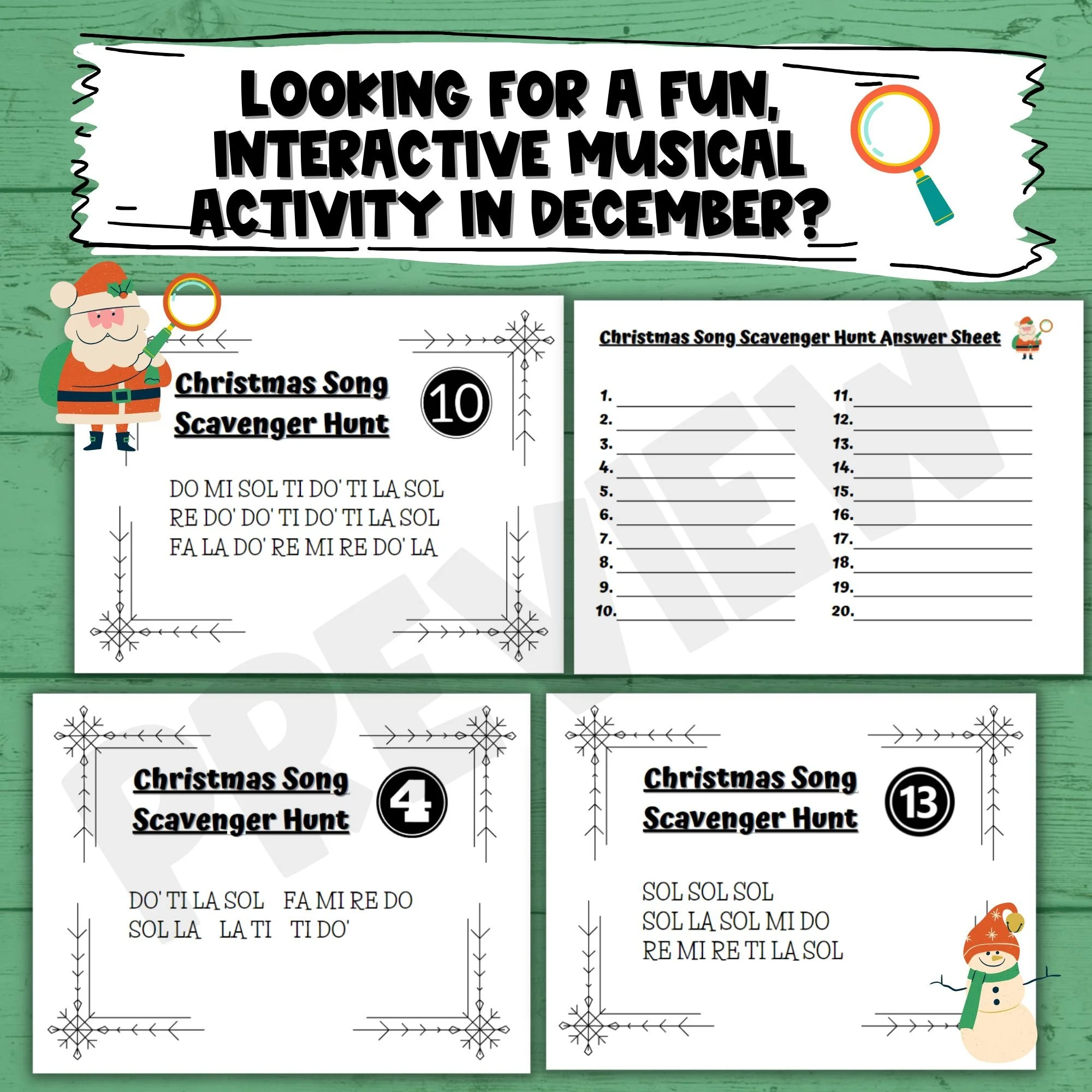 Christmas Song Scavenger Hunt Game- A Fun Activity for your Choirs ...