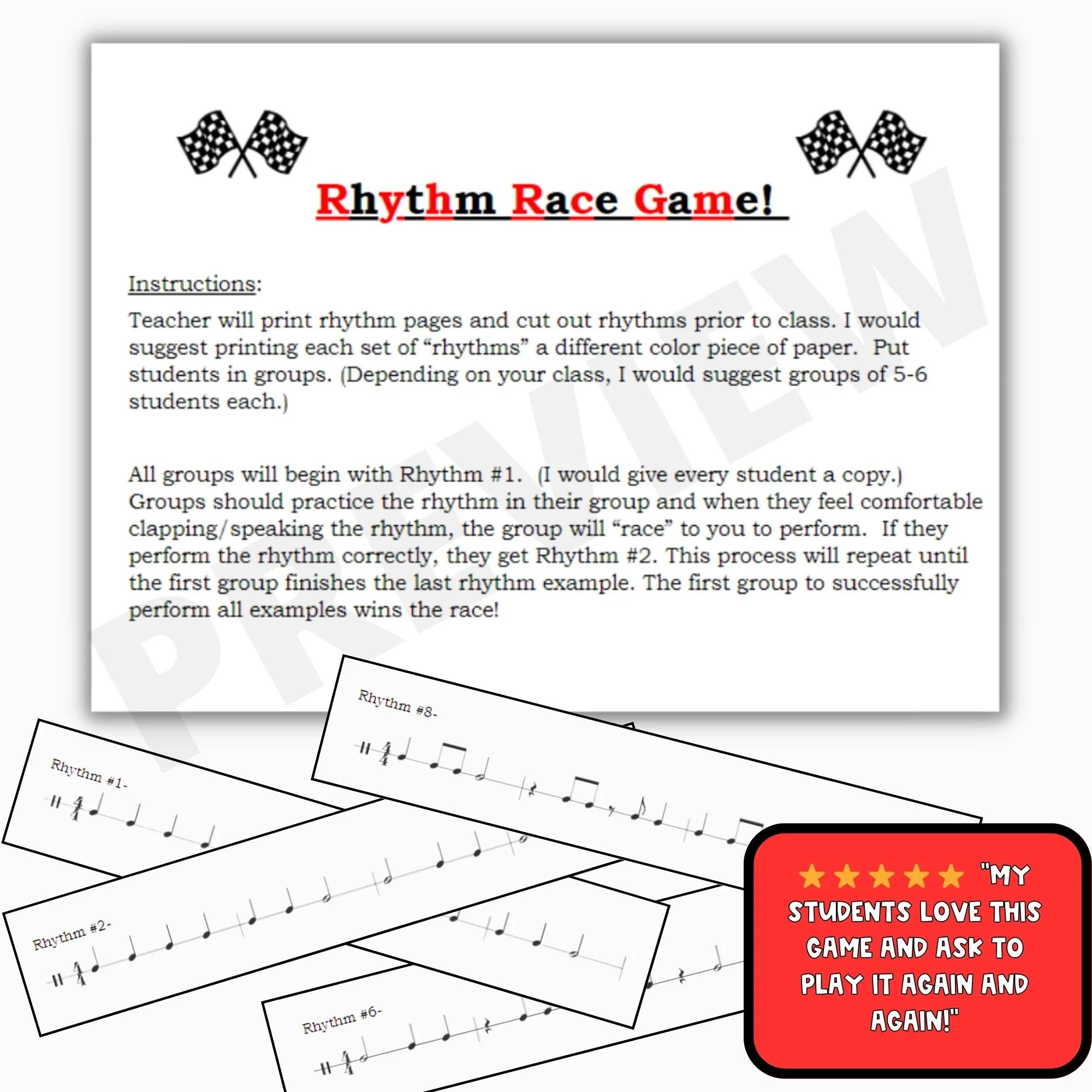 Rhythm Race Game - A Musical Team Building Activity for your Music ...