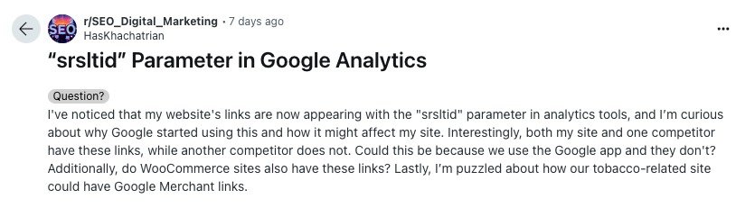 Why are “srsltid” URLs ranking in Search? Is it related to Google’s ...