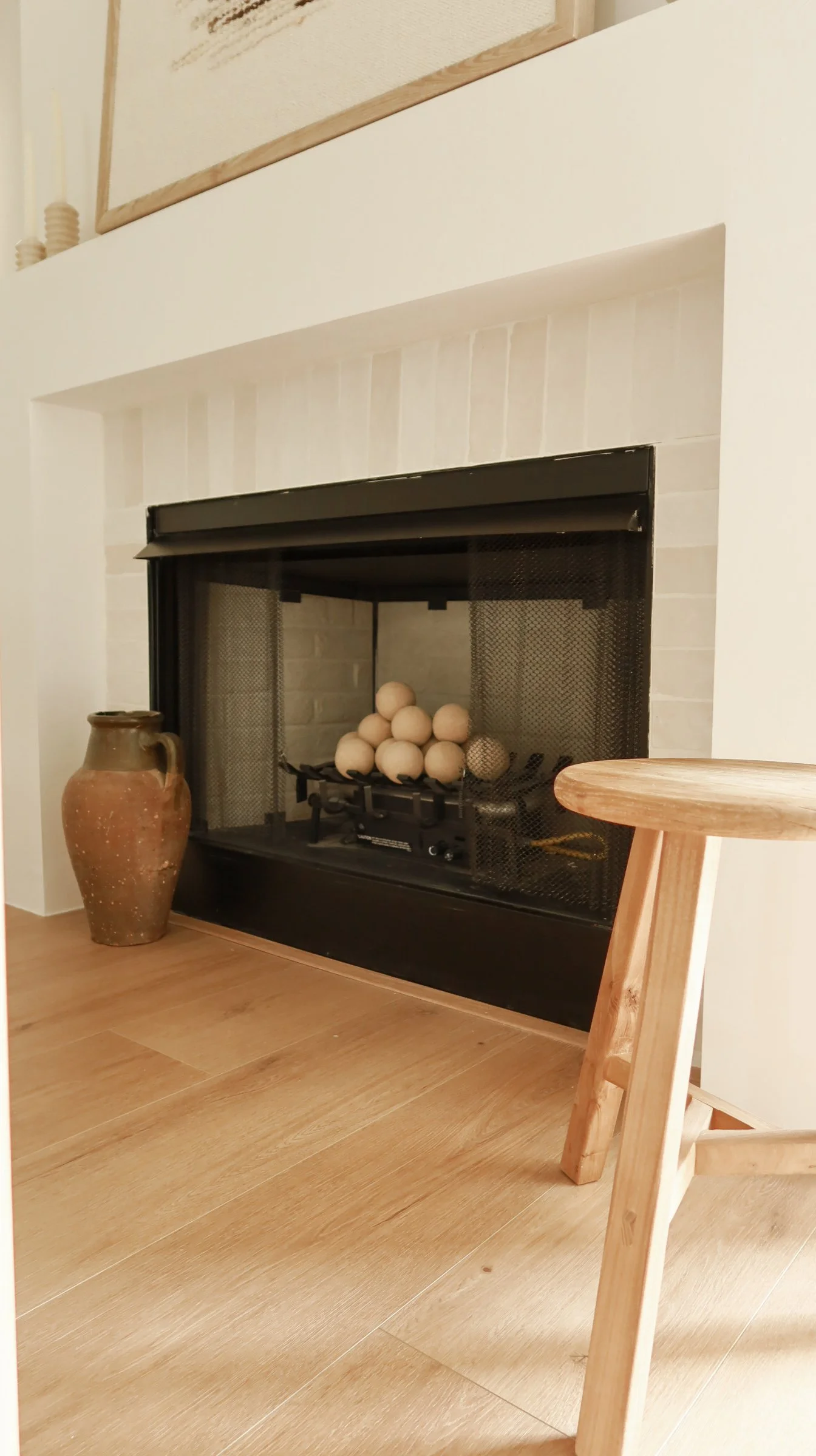 Fireplace- plaster fireplace- fireplace reno- — Linen Oaks Interiors
