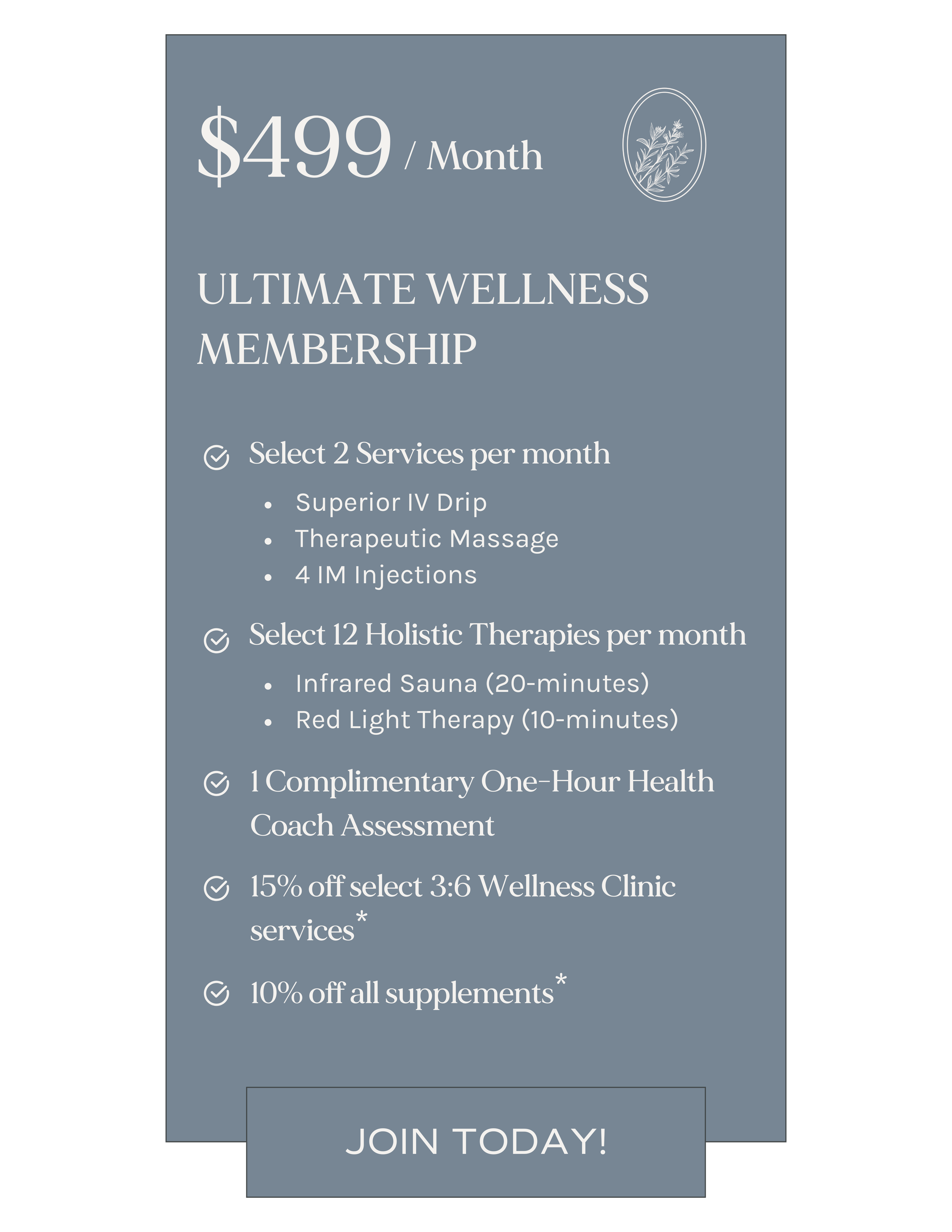 Memberships & Packages — 3:6 Wellness Clinic
