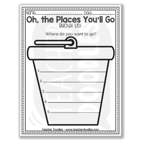 FREEBIE: Oh the Places You'll Go Bucket List — Teacher Doodles