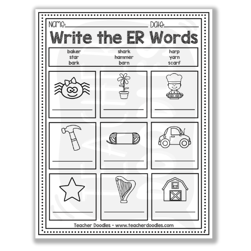 FREEBIE: Write the ER Words — Teacher Doodles