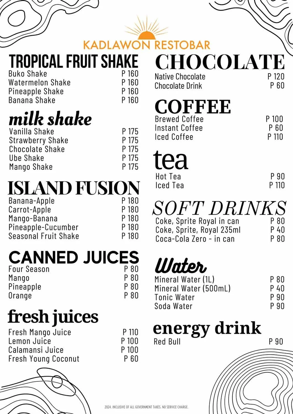 Menu — KOTA BEACH RESORT