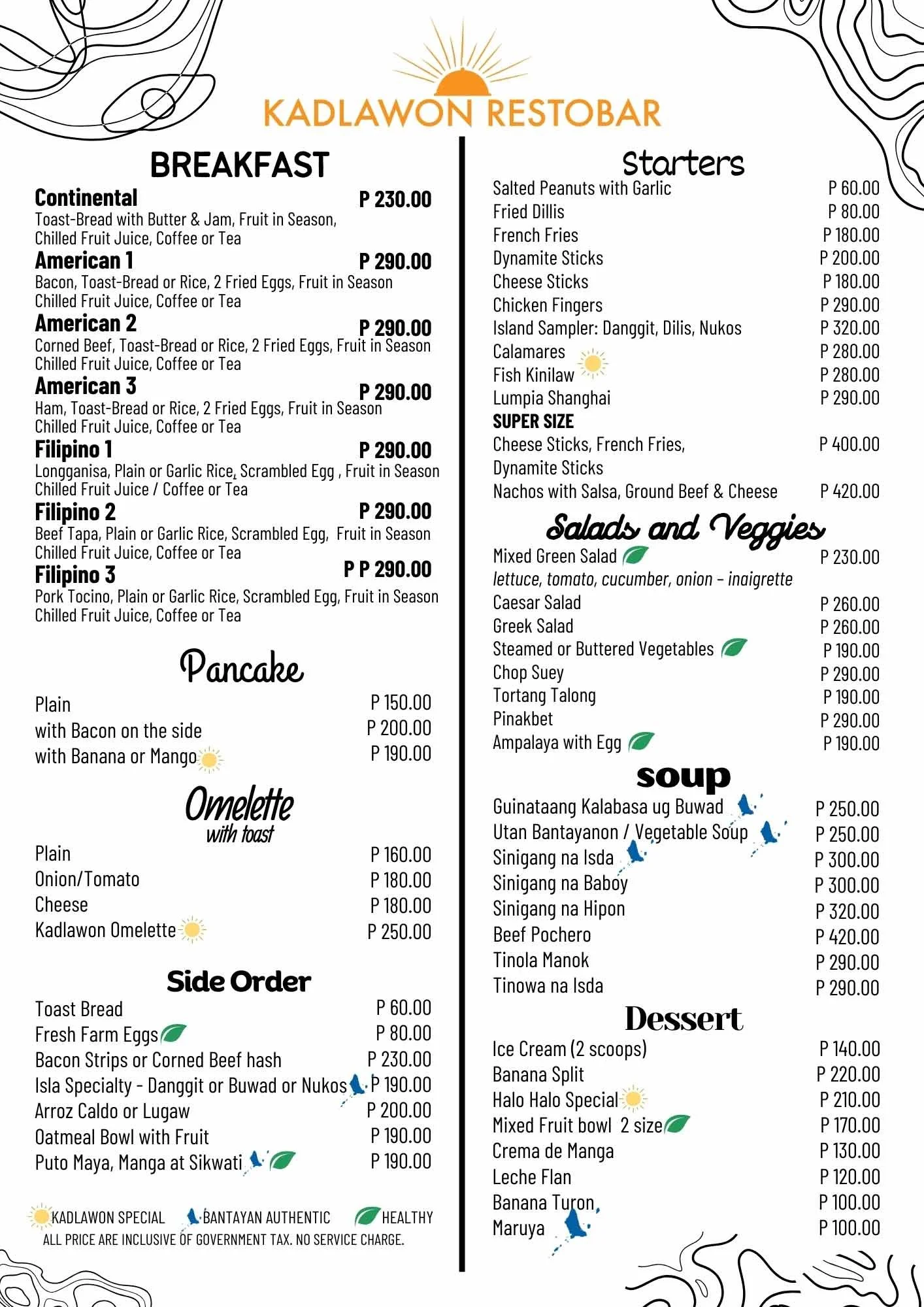 Menu — KOTA BEACH RESORT