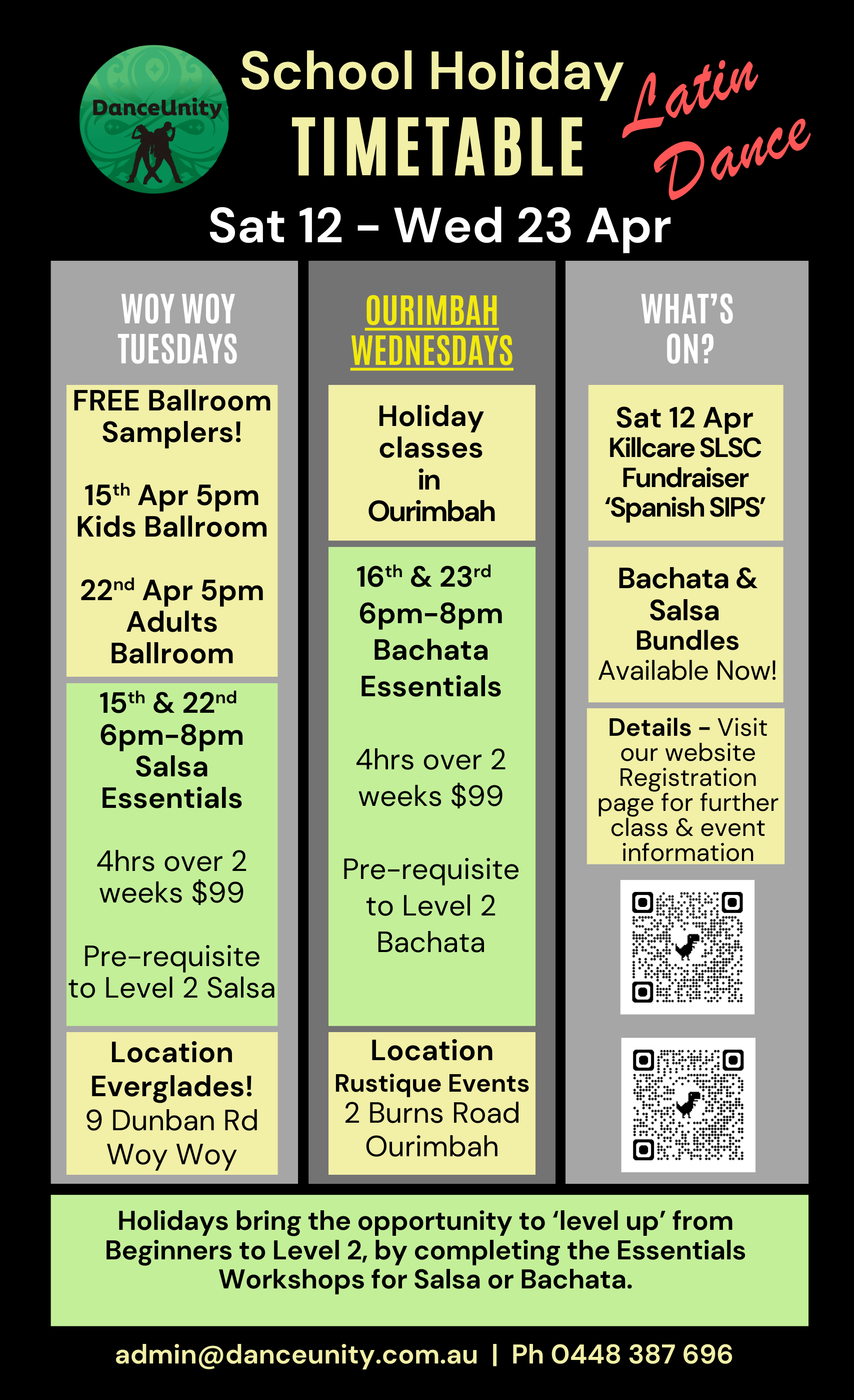 Class Timetable and Prices — DanceUnity