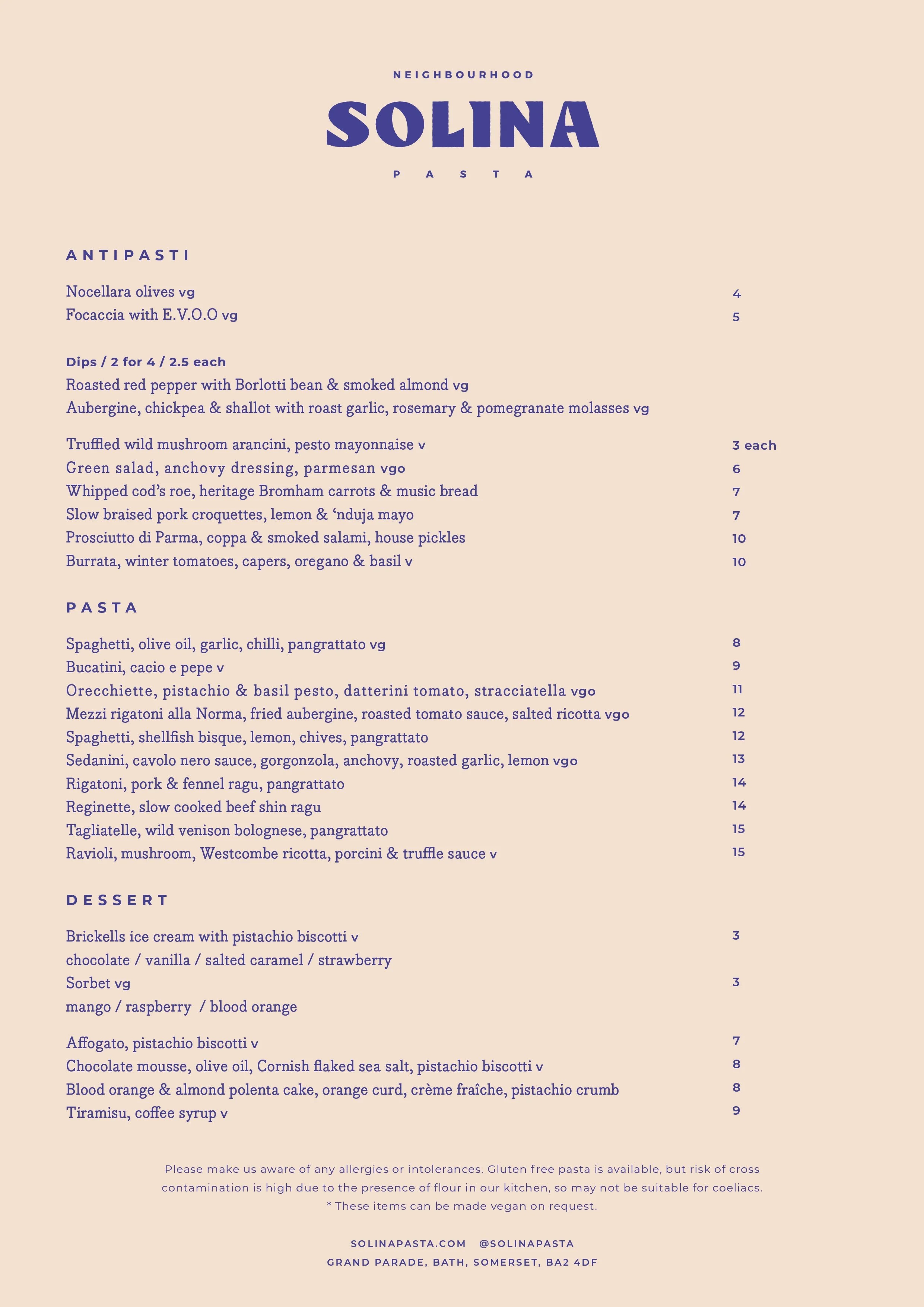 Food — Solina Pasta