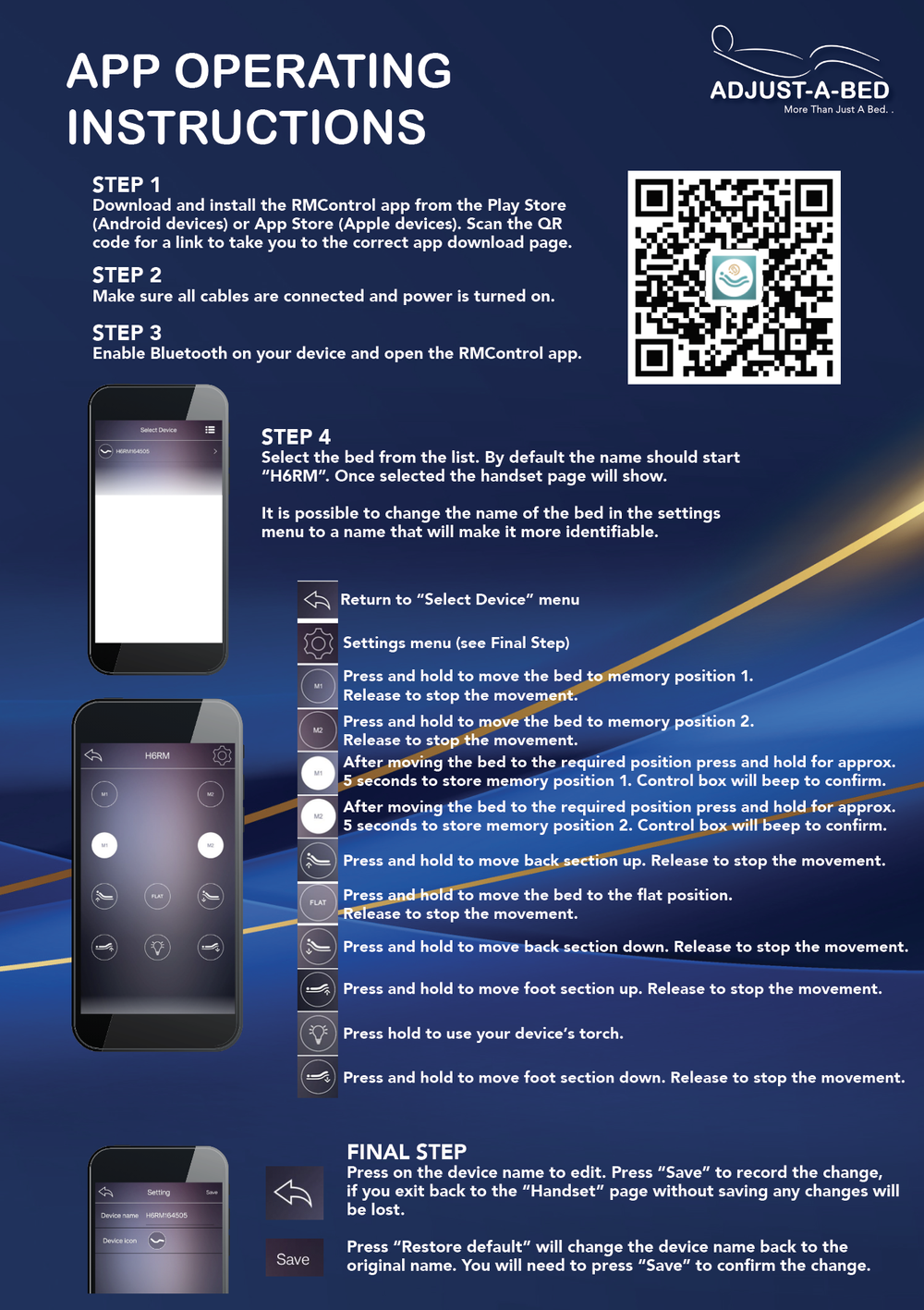 Lifestyle Base Handset - Instructions — ADJUST-A-BED