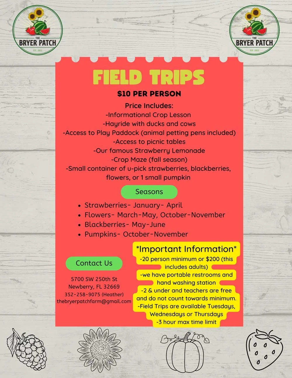 Field Trips — The Bryer Patch