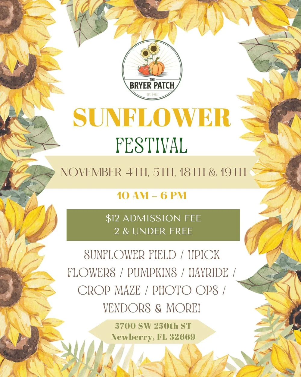 The Bryer Patch Farm | Produce & Flower U-Pick Farm | Newberry FL