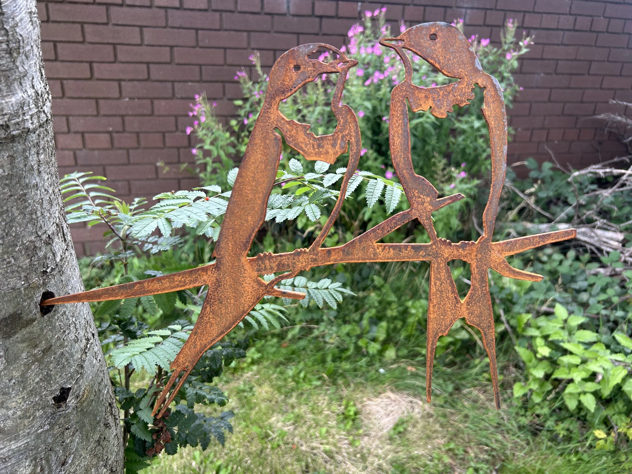 Metal Bird Garden Art | Rustic UK-Made Steel Bird Silhouettes ...