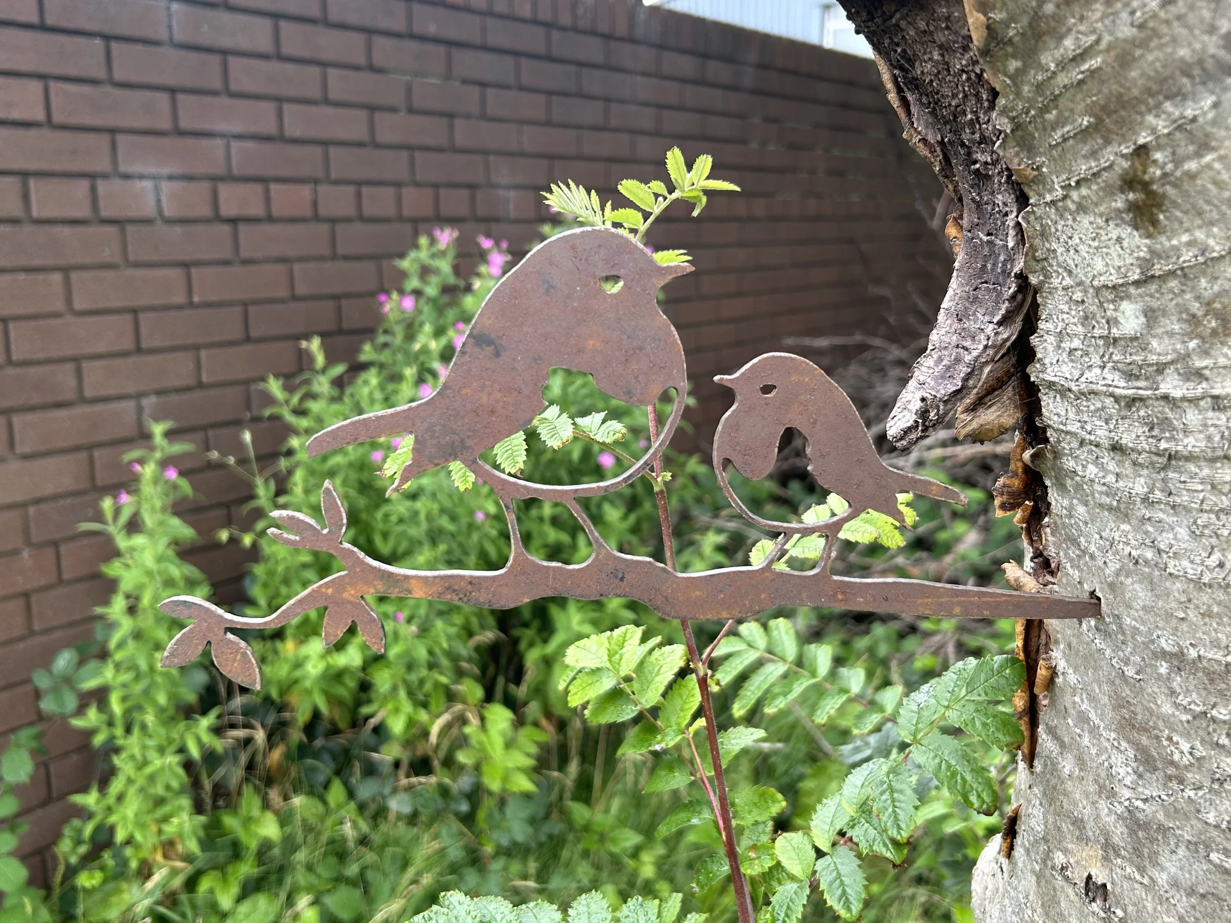 Metal Bird Garden Art | Rustic UK-Made Steel Bird Silhouettes ...