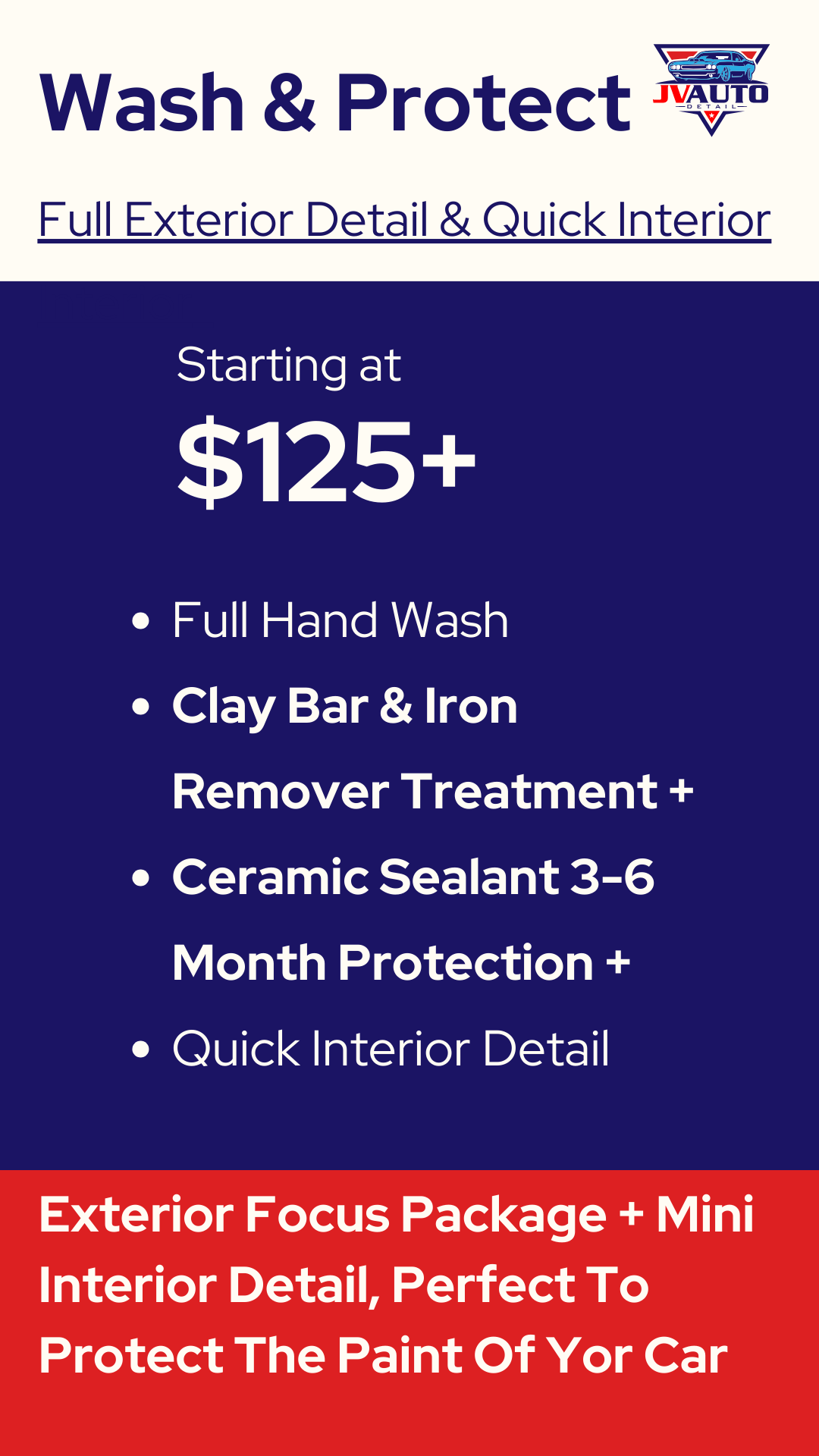 Packages | JV Auto Detail