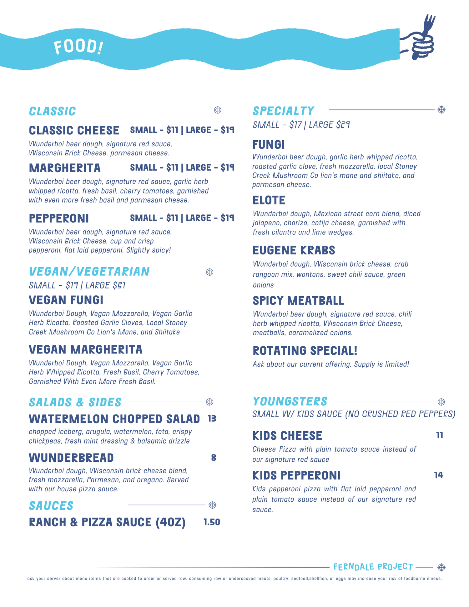 FOOD MENU — Ferndale Project