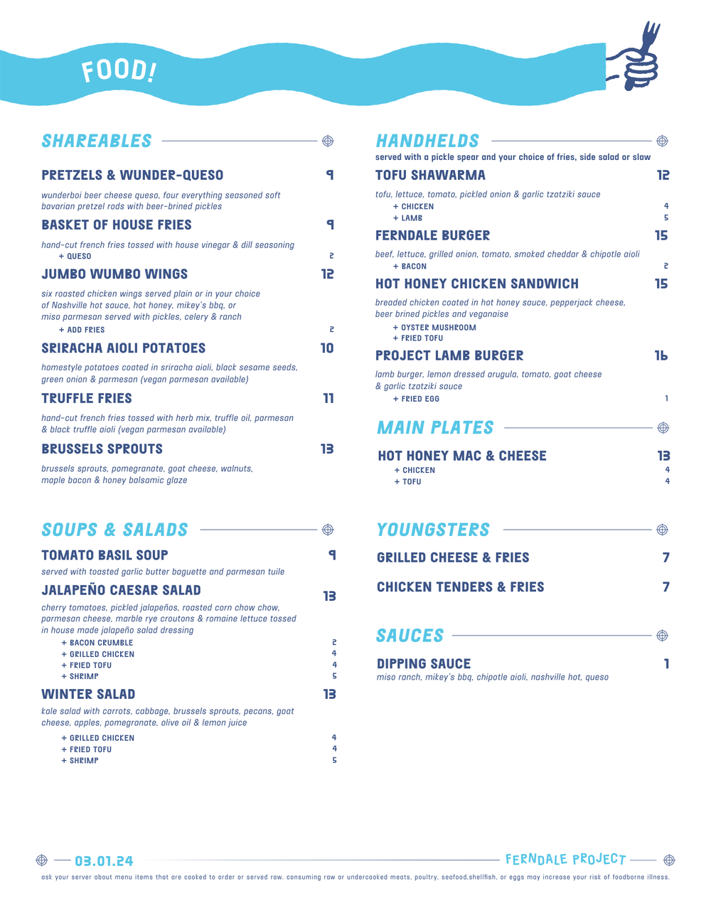 FOOD MENU — Ferndale Project