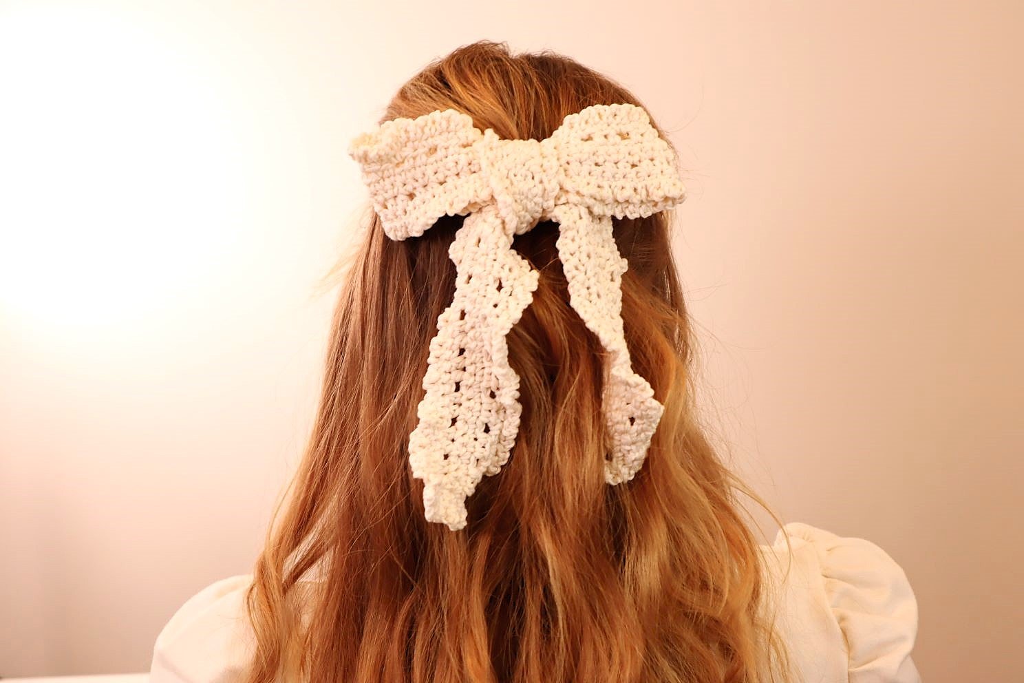 Romantic Crochet Hair Bow — Made on Mill
