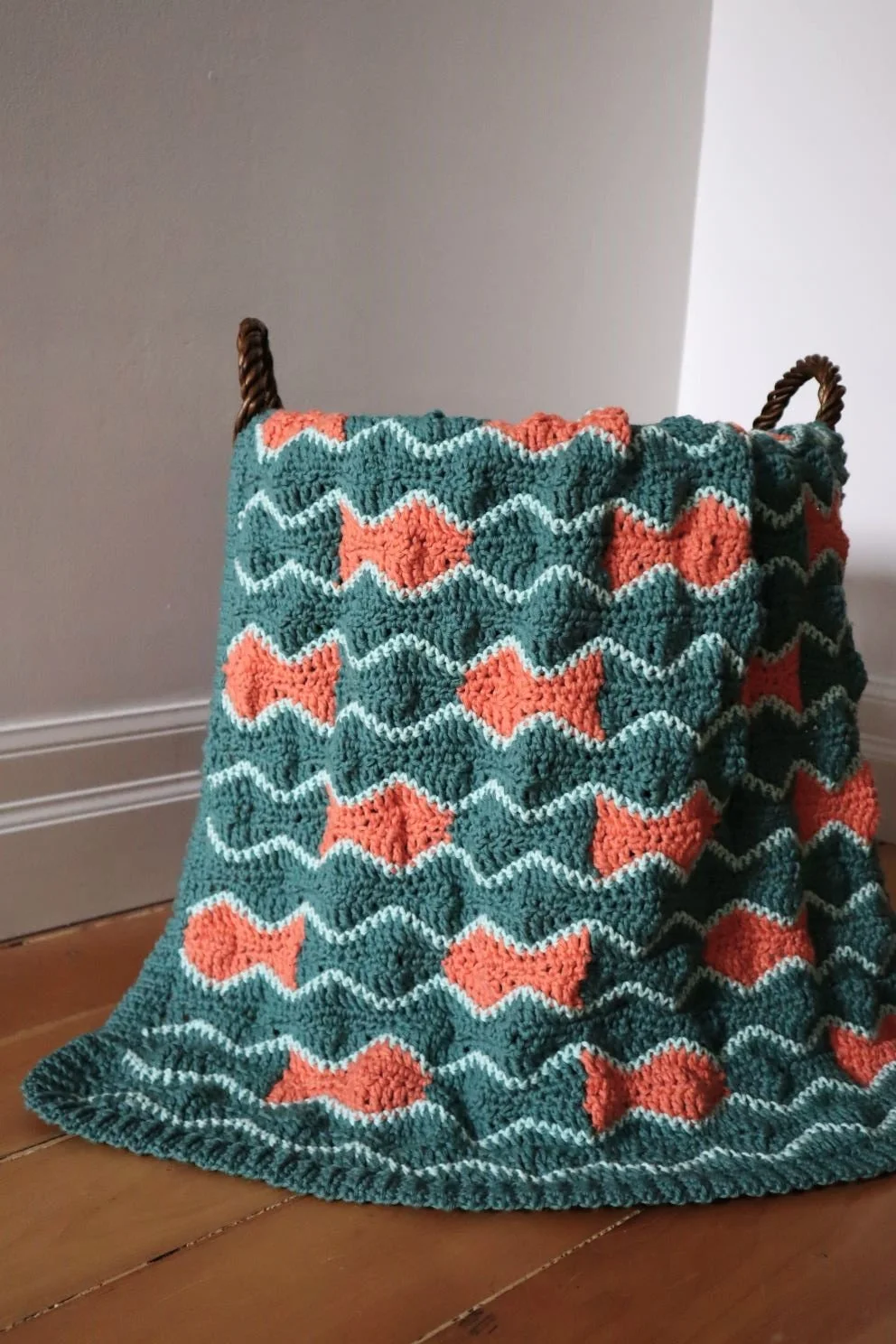 Fish Pattern Crochet Baby Blanket — Made on Mill