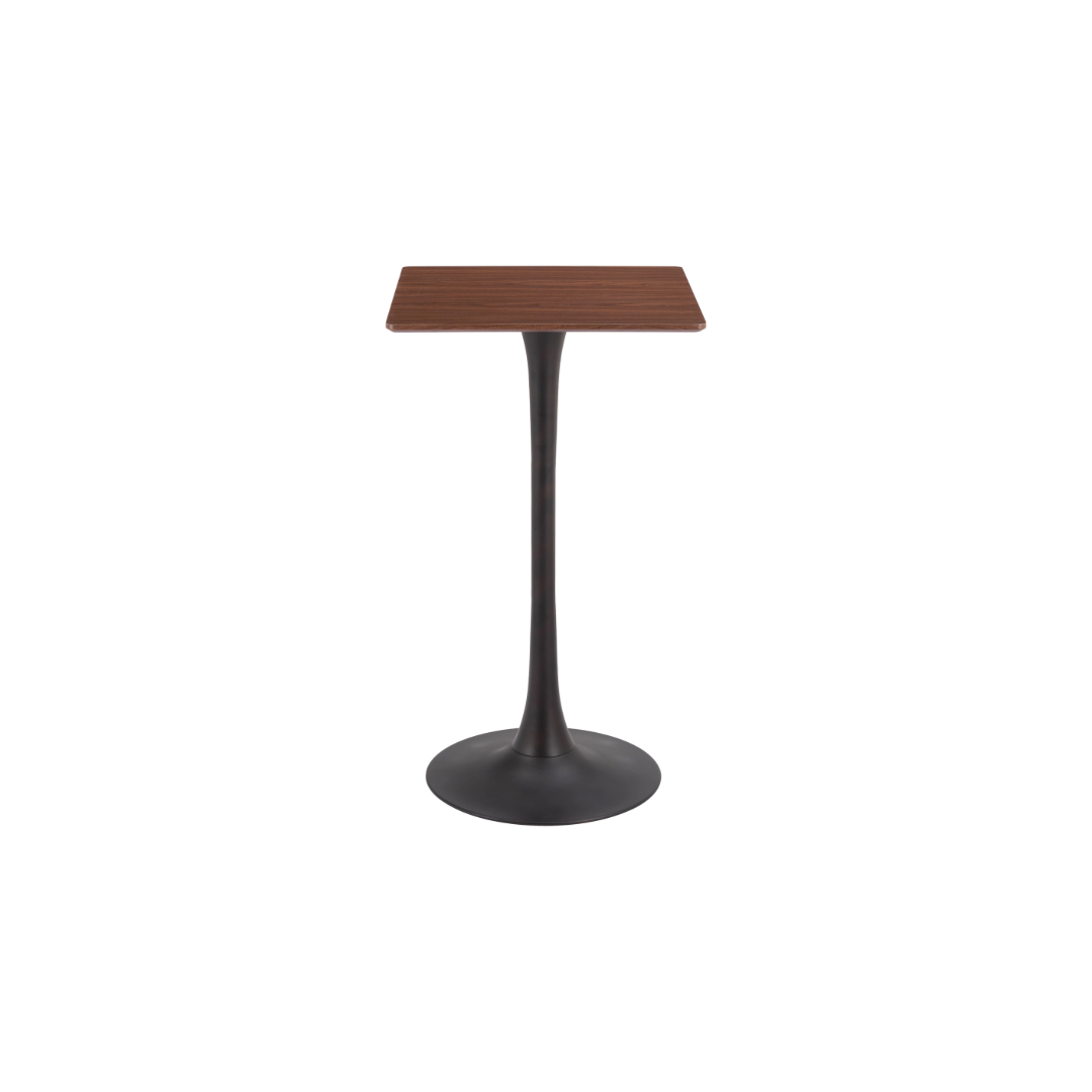 Electra High Table (Black and Brown Top): Modern Steel & Wood Rental ...