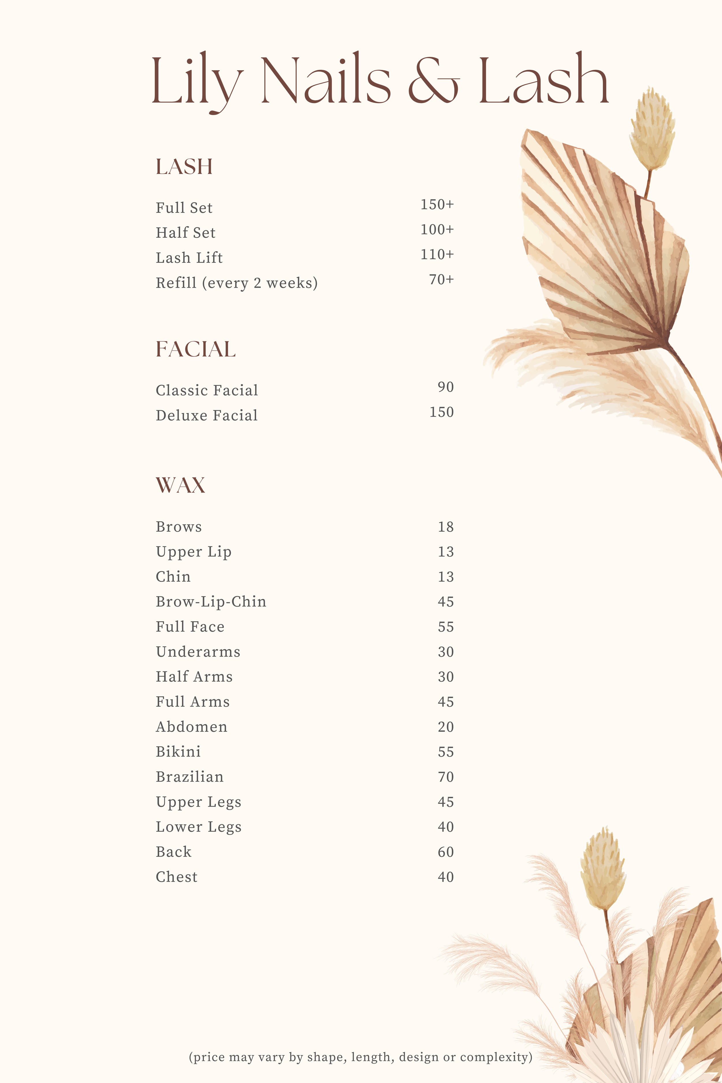 Services — Lily Nails & Lash