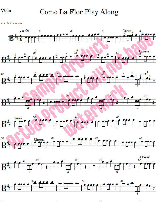 Como La Flor Play Along Notes — Lilis Music