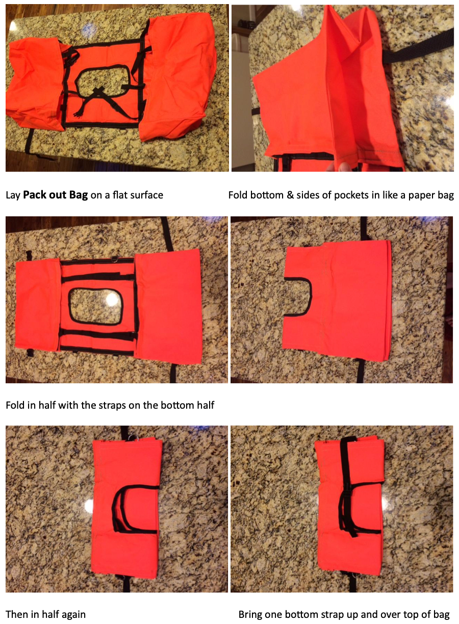 Care and Folding — Pack Out Bags