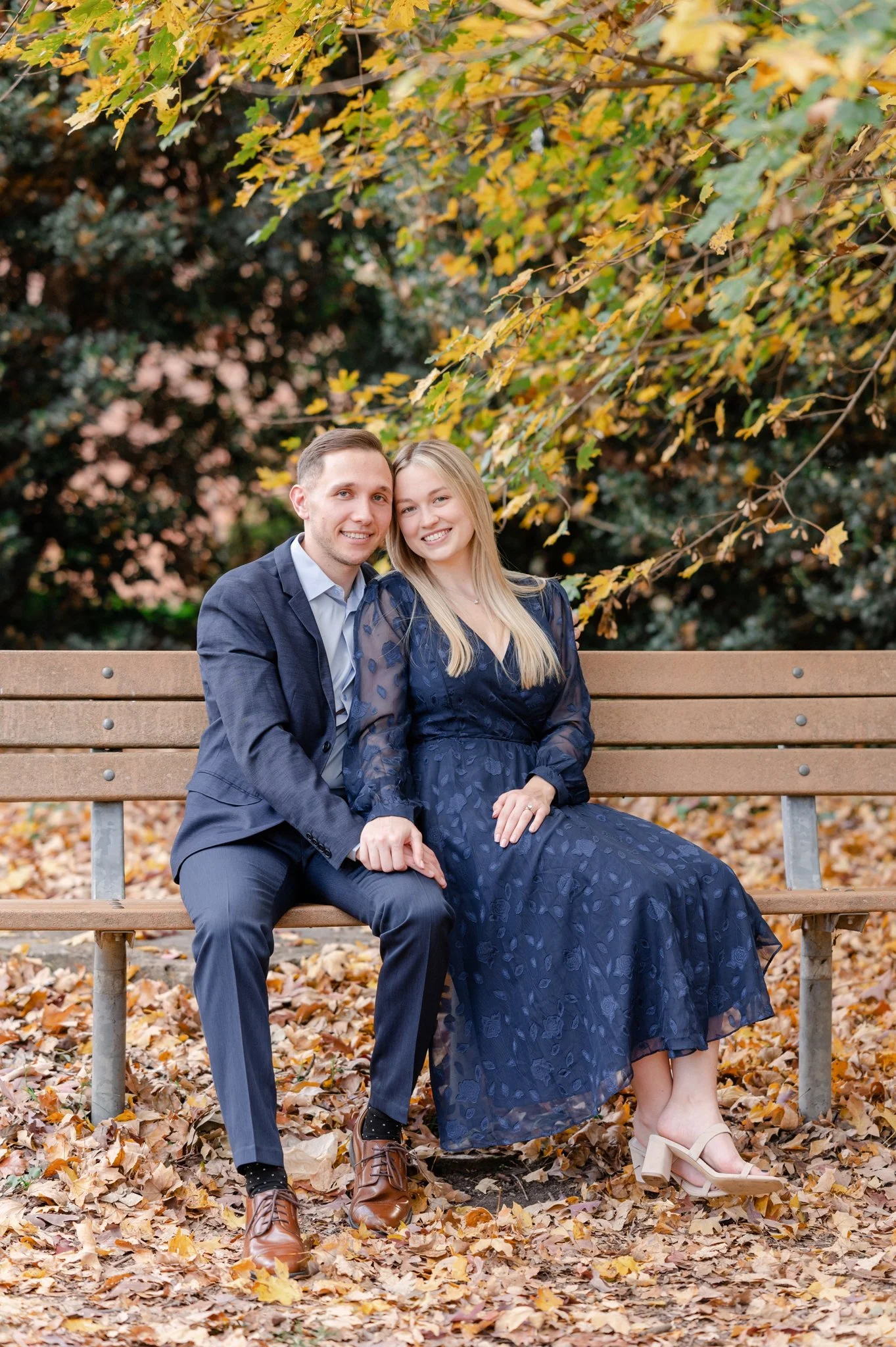 Fall Engagement Photos in Raleigh NC at Fred Fletcher Park