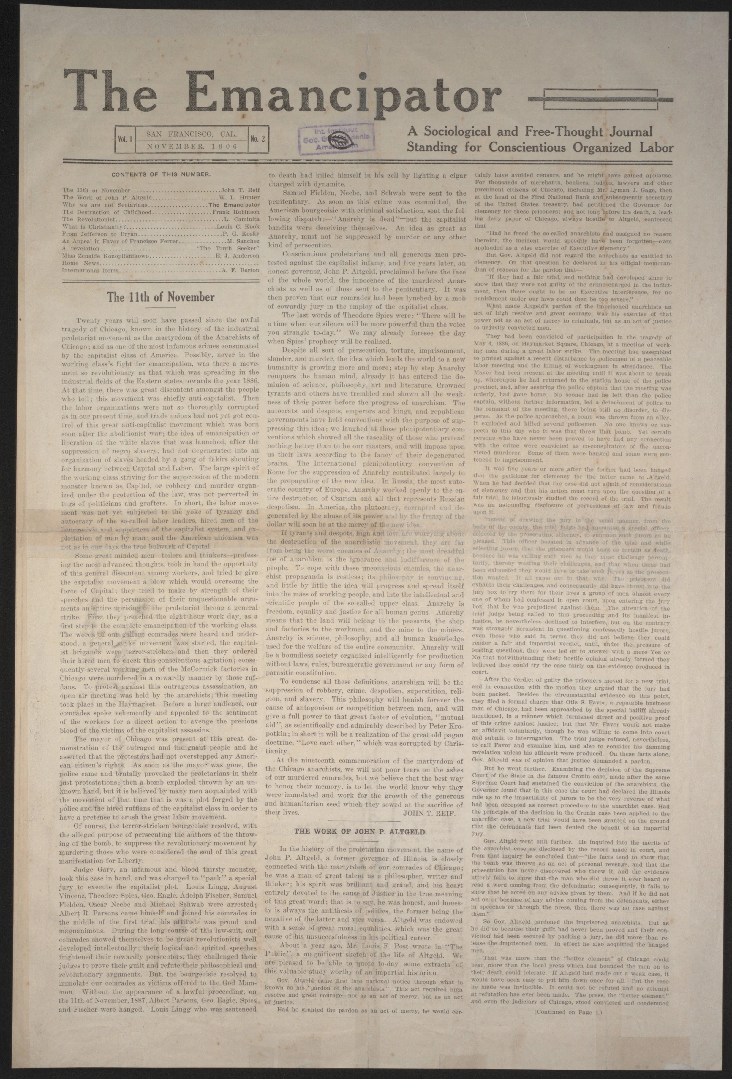 The Emancipator — Louise Crowley Library
