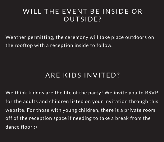 WHAT TO INCLUDE ON YOUR WEDDING WEBSITE — BY SKYLER OLSON