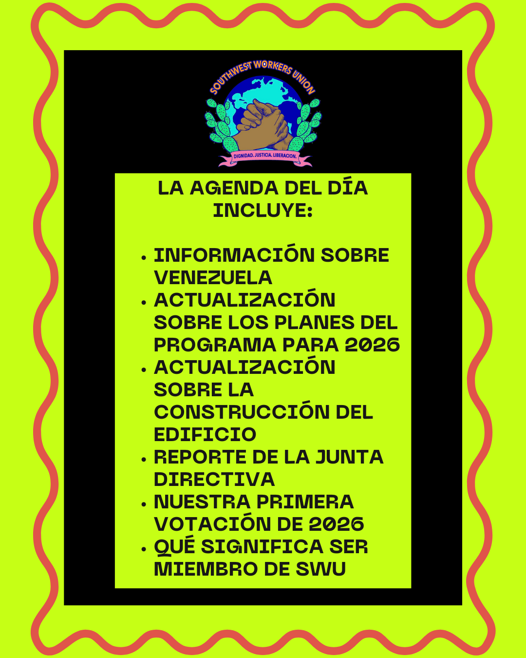 Join Us For Our First Member Meeting of 2026! — Southwest Workers Union