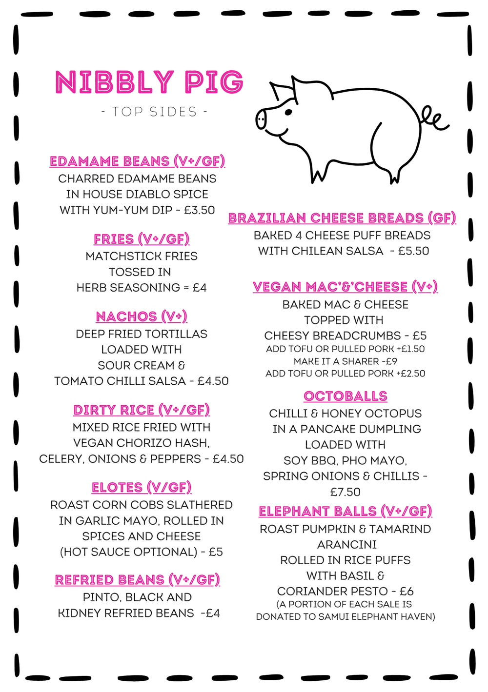 Menu — BARE Street Kitchen