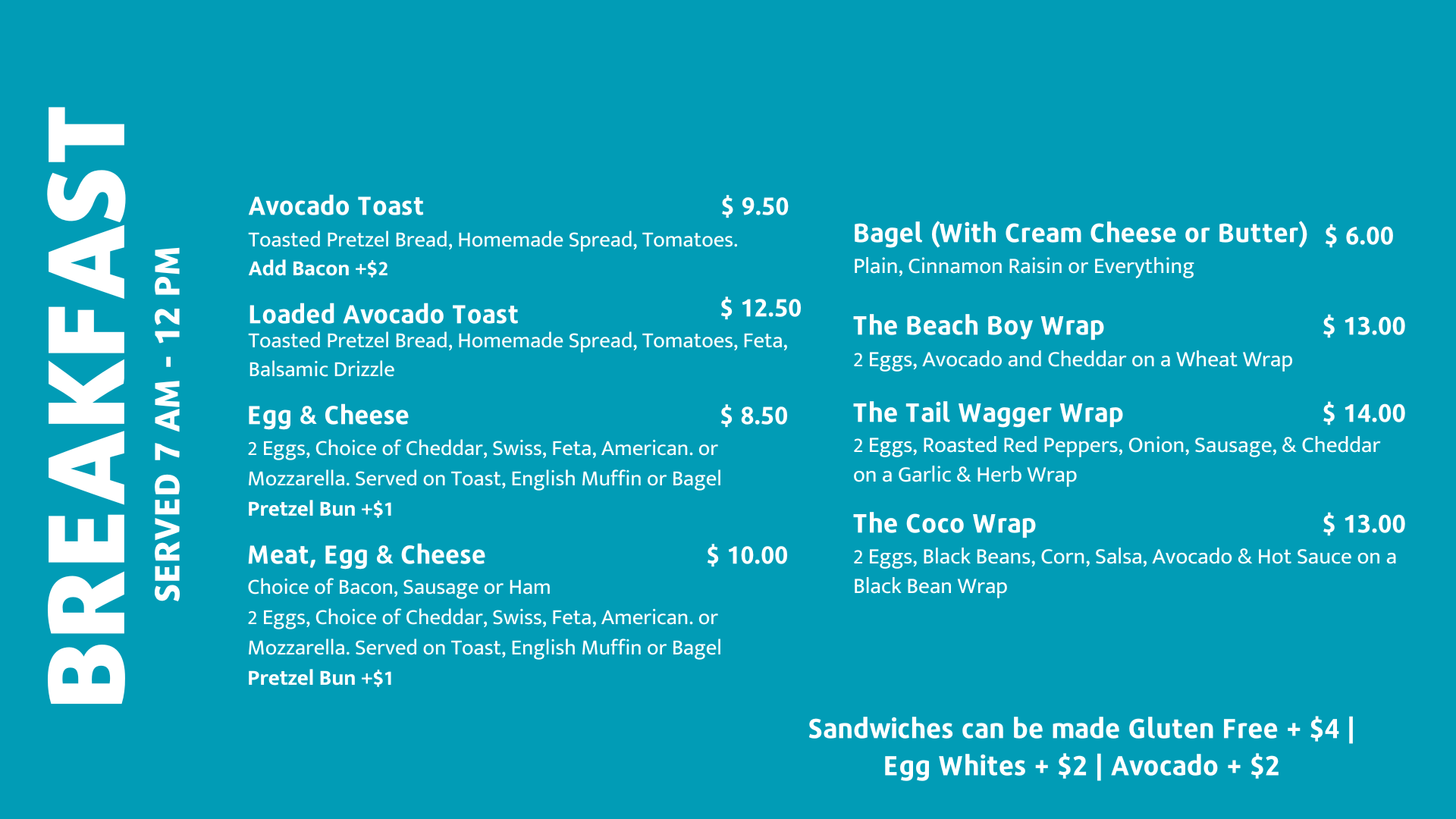 Menu — Rollover Cafe