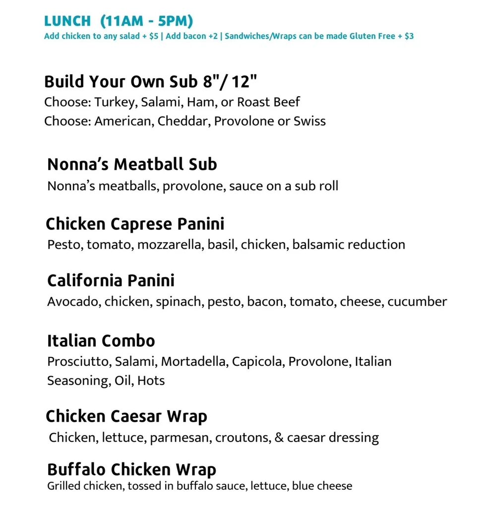 Menu — Rollover Cafe