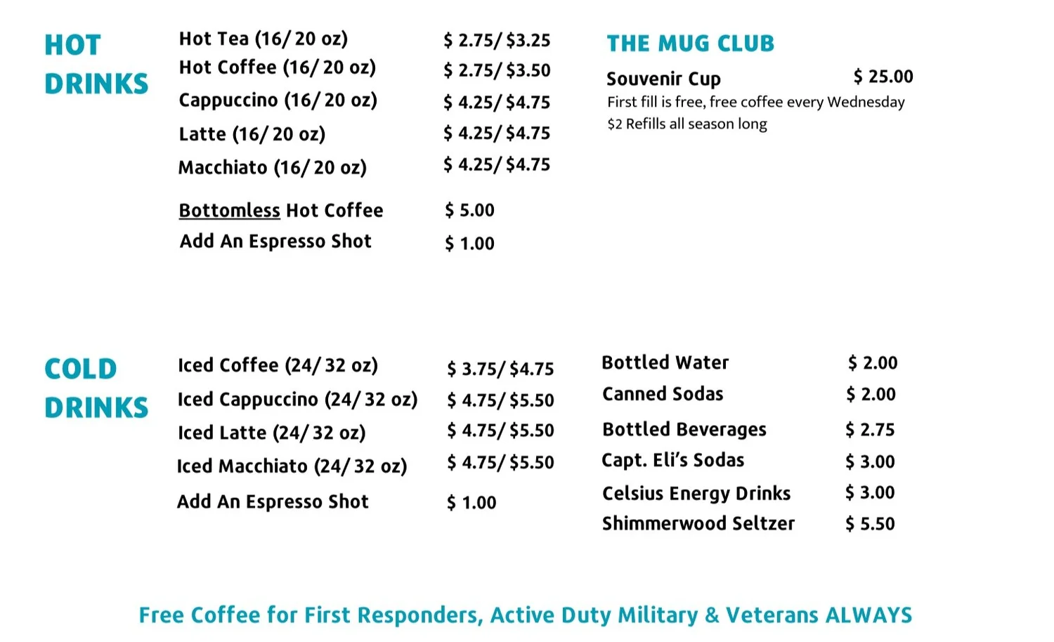 Menu — Rollover Cafe