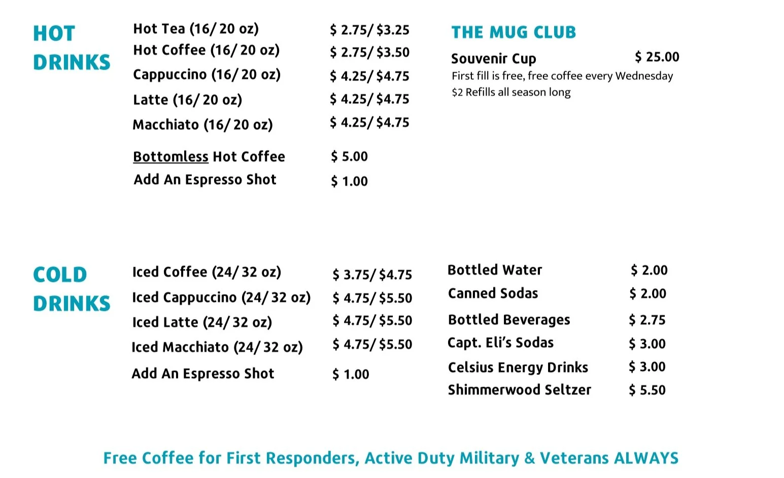 Menu — Rollover Cafe