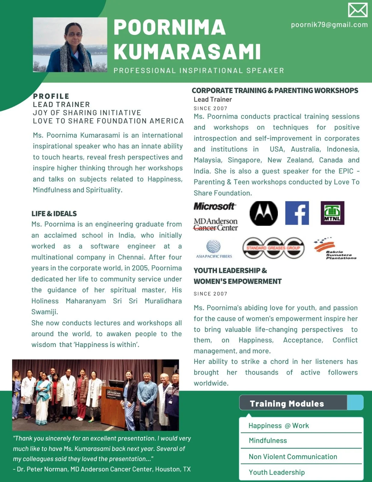 Ms.Poornima Kumarasami Page — lovetosharefoundation.org