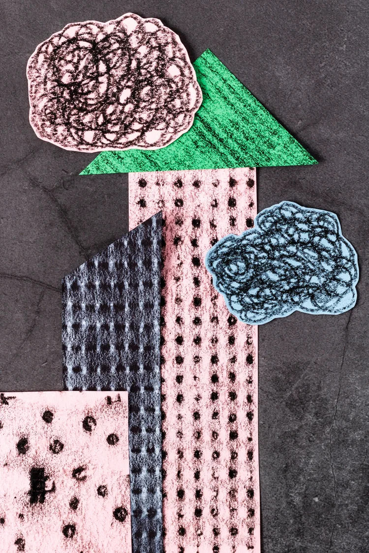 How to Make Wax Rubbing Collage Pages Using 3D Stickers — Megan D. Morrow