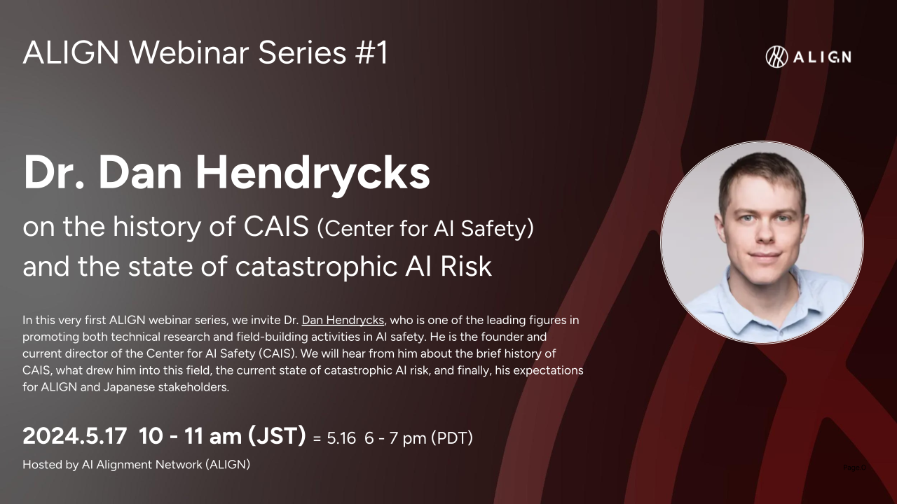 #1 Dr. Dan Hendrycks on the history of CAIS (Center for AI Safety) and the current state of ...