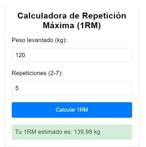 Calculadora 1RM - Fitness Noticias