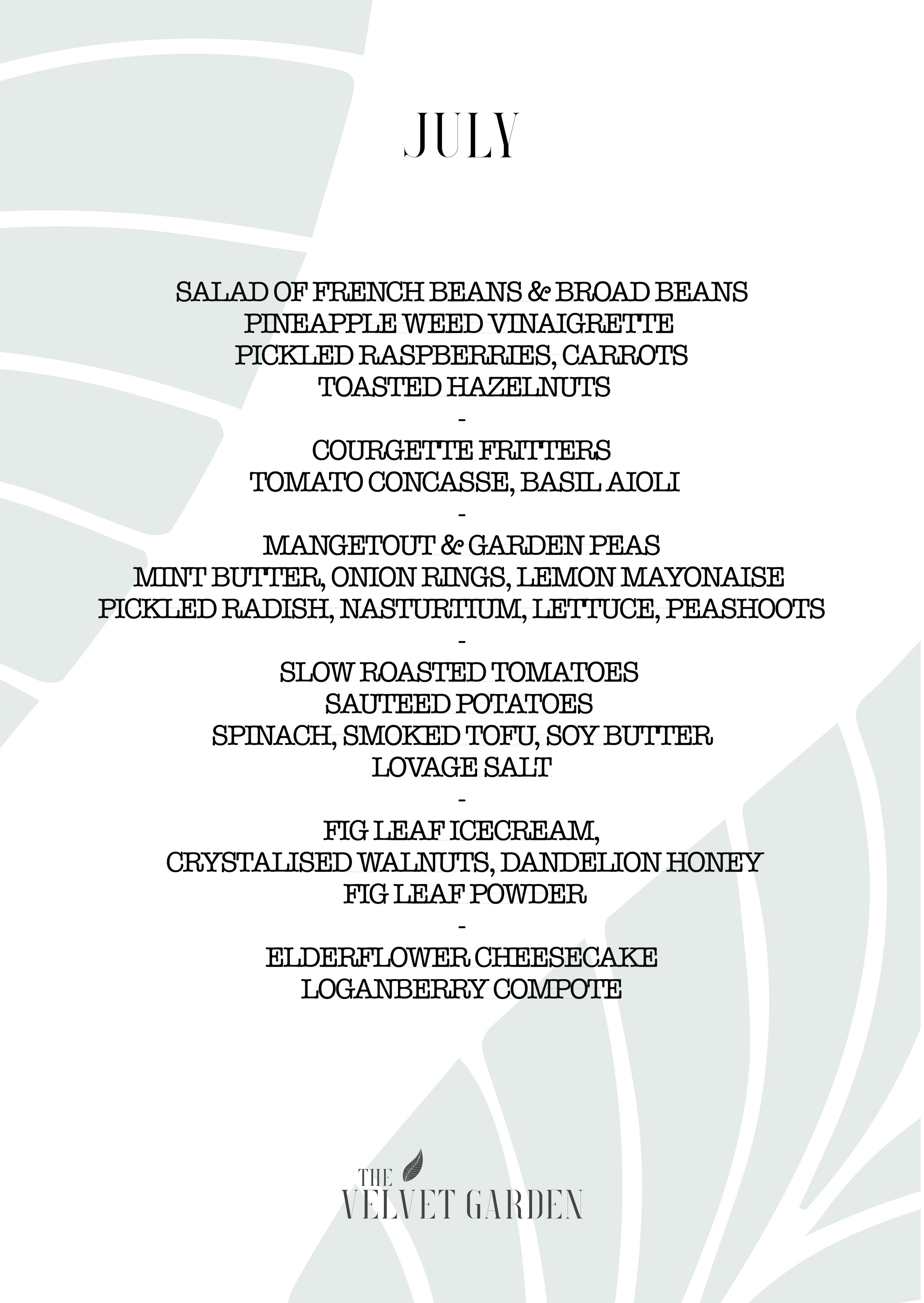 MENUS — The Velvet Garden