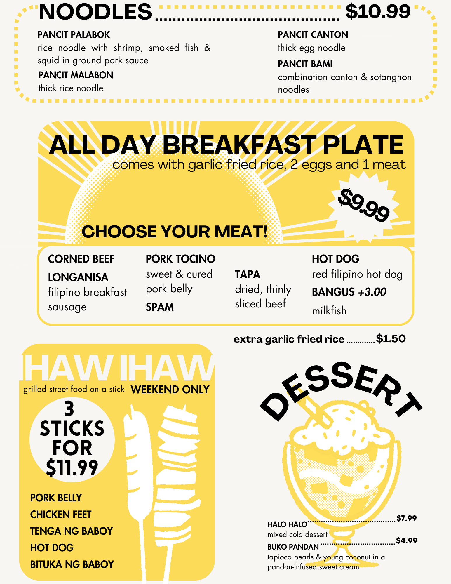 Full Menu — Pinoy Gourmet