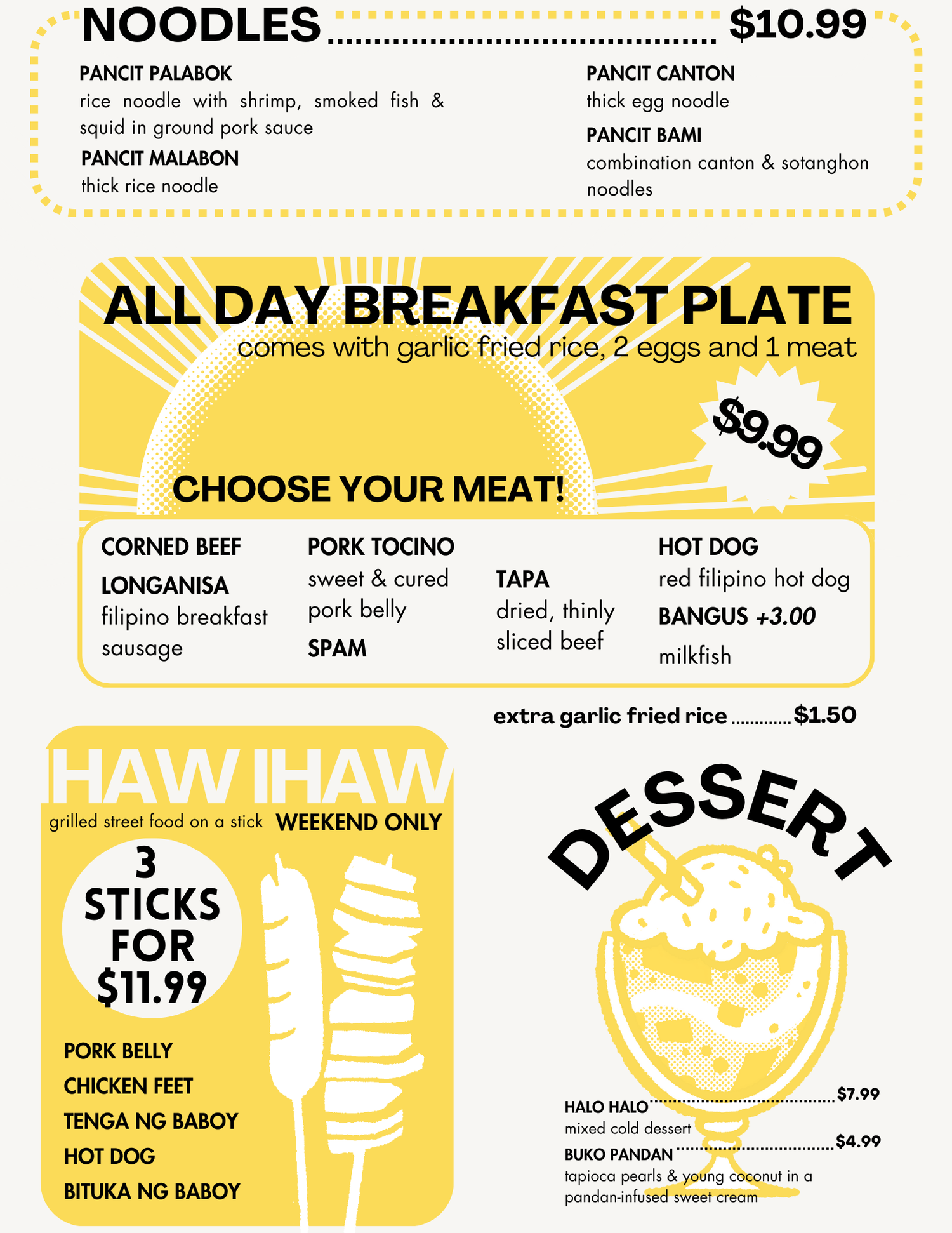 Full Menu — Pinoy Gourmet